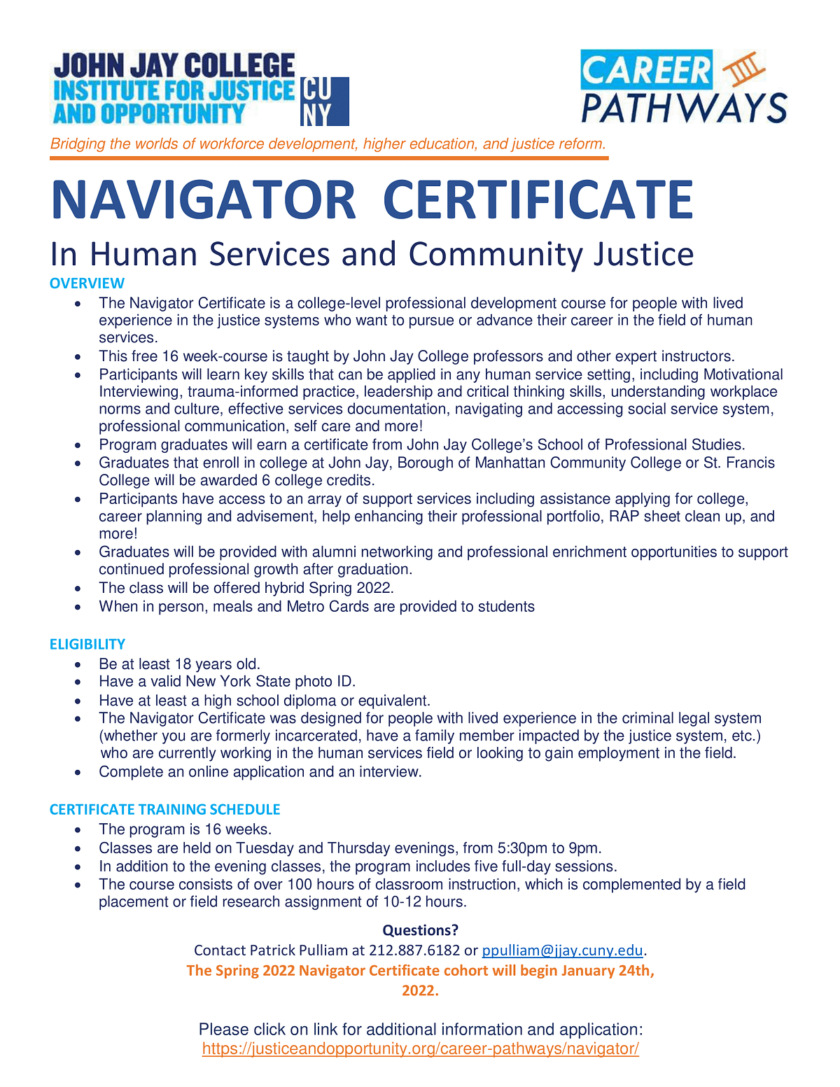 John Jay Human Services Navigator Certificate -Apply by 12/29 - NeON ...
