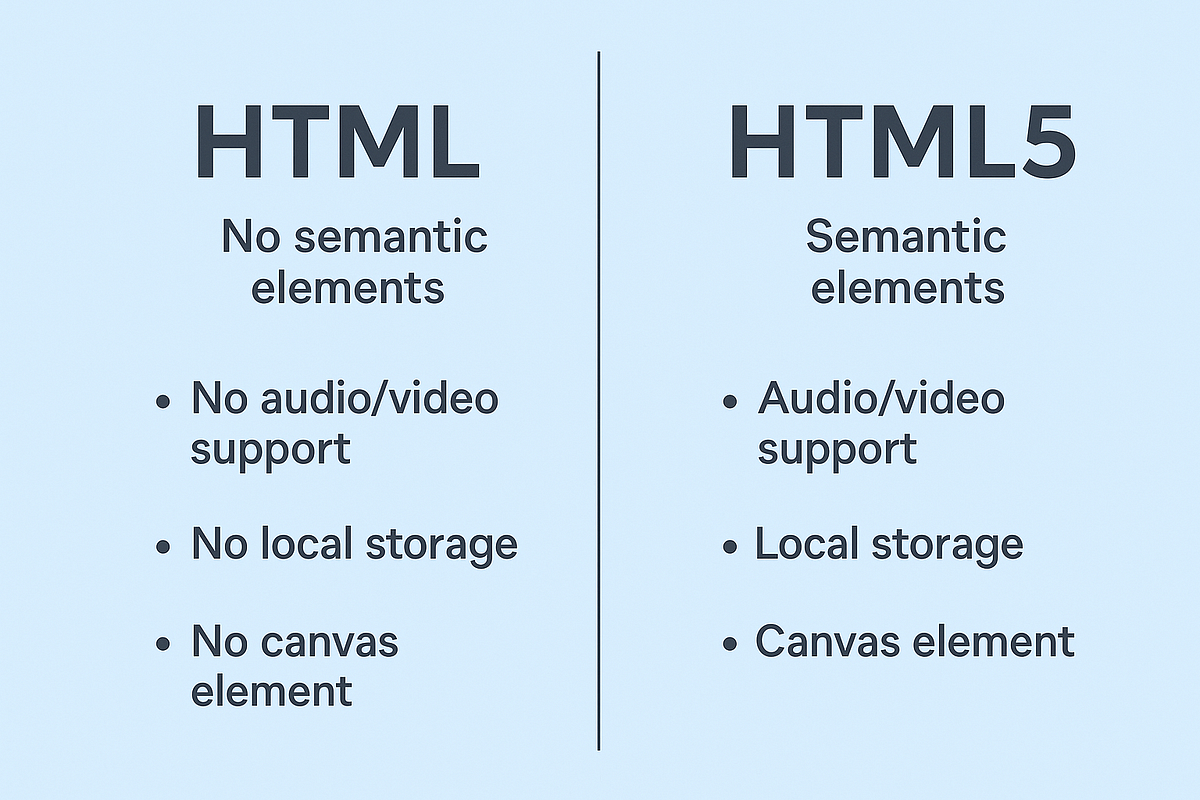 html v/s html5. 1. Structure and Semantics | by meera sadewad | Nov, 2025 | Medium