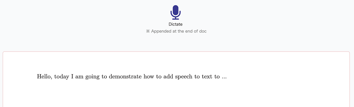 Add dictation, speech to text to Input, Textarea — SpeechRecognition ...