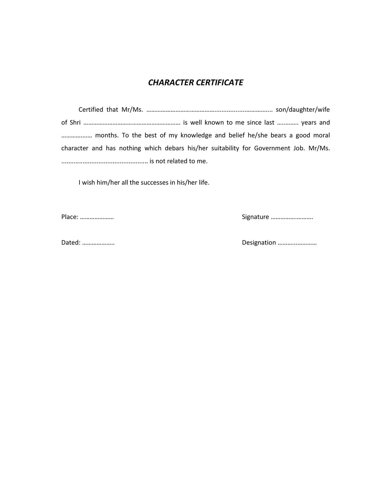 Character Certificate PDF - InstaPDF - Medium