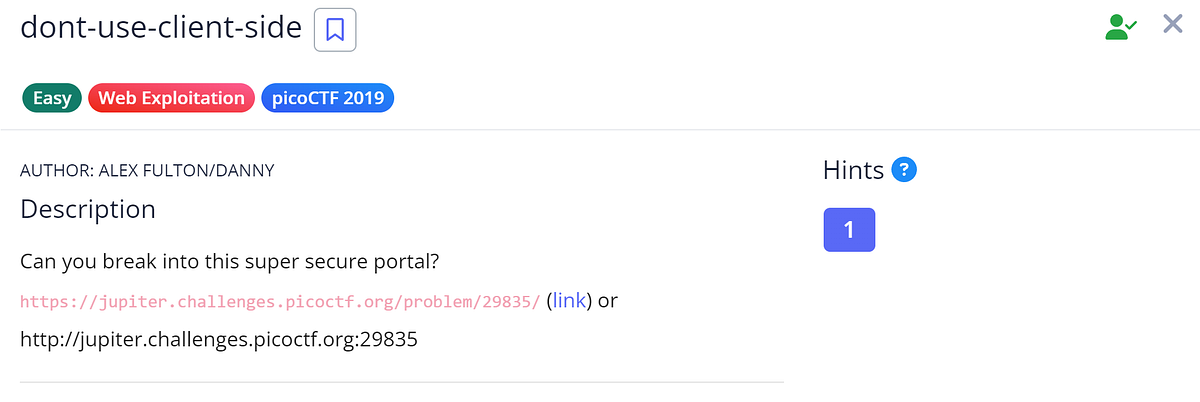 PicoCTF: dont-use-client-side - CM - Medium