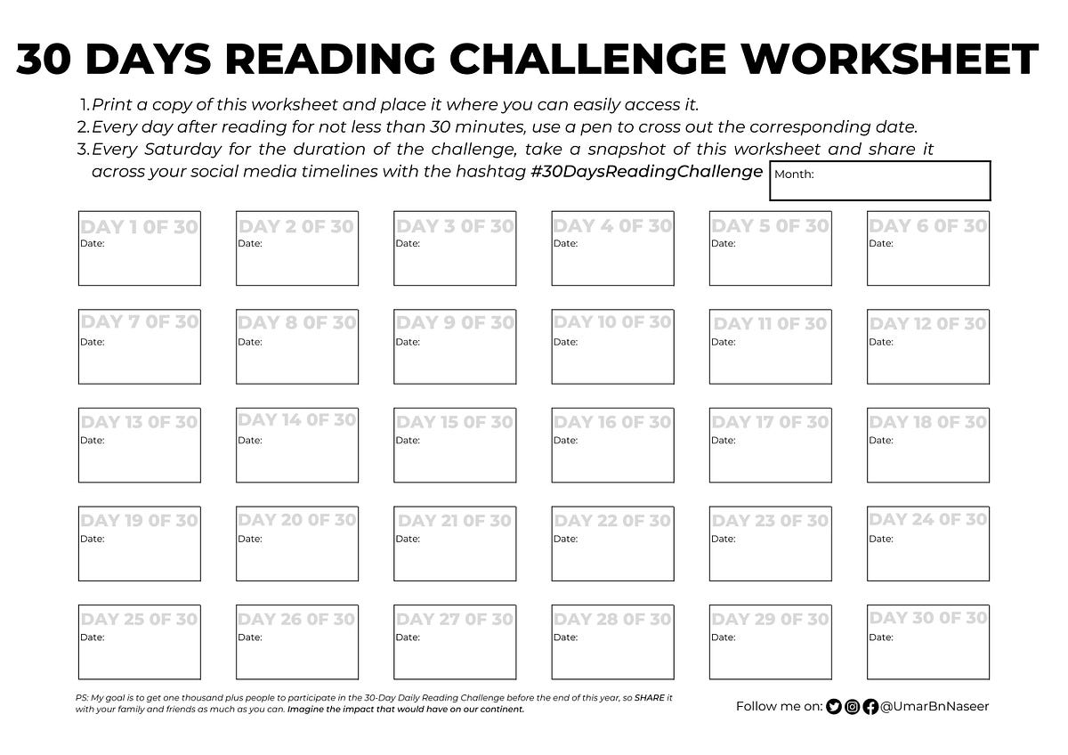 30 Days Reading Challenge!. For the past 3–4 years, I’ve been… | by ...