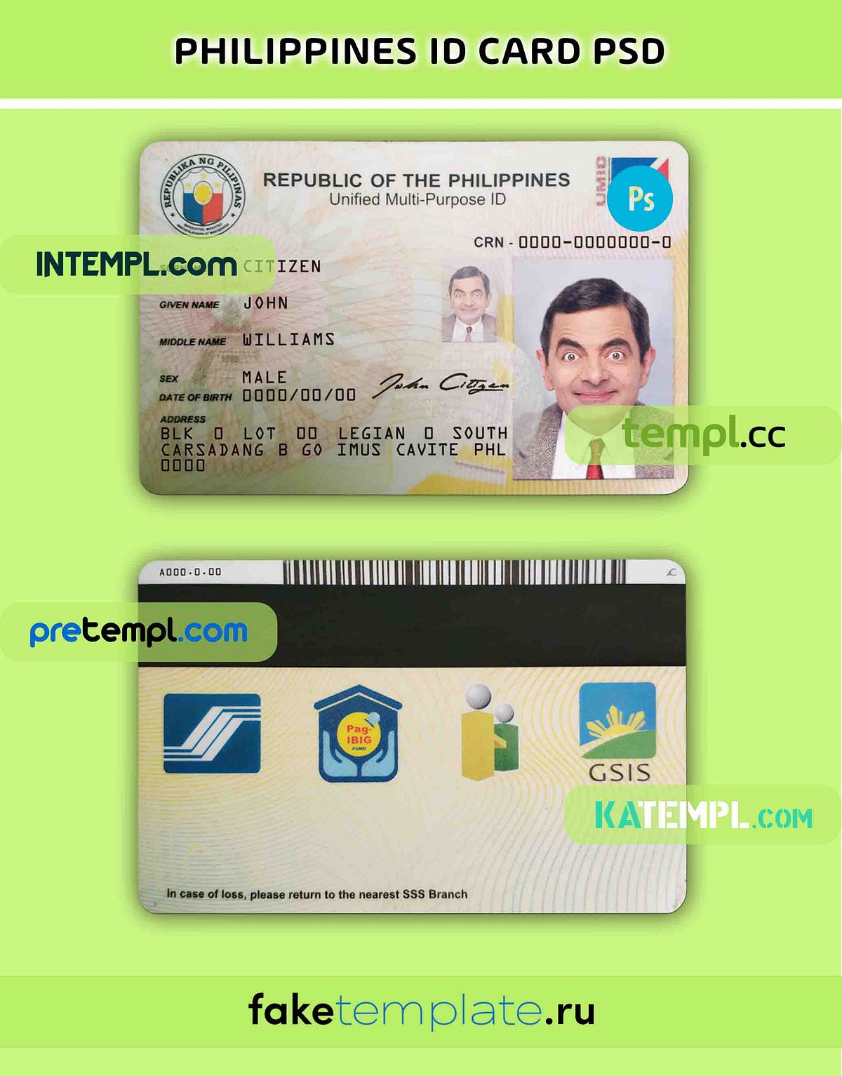Philippines ID template in PSD format, fully editable | by Shotempl | Medium