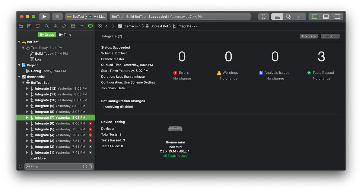 Xcode Server and Bots. Xcode’s continuous integration system… | by Matt Massicotte | Medium