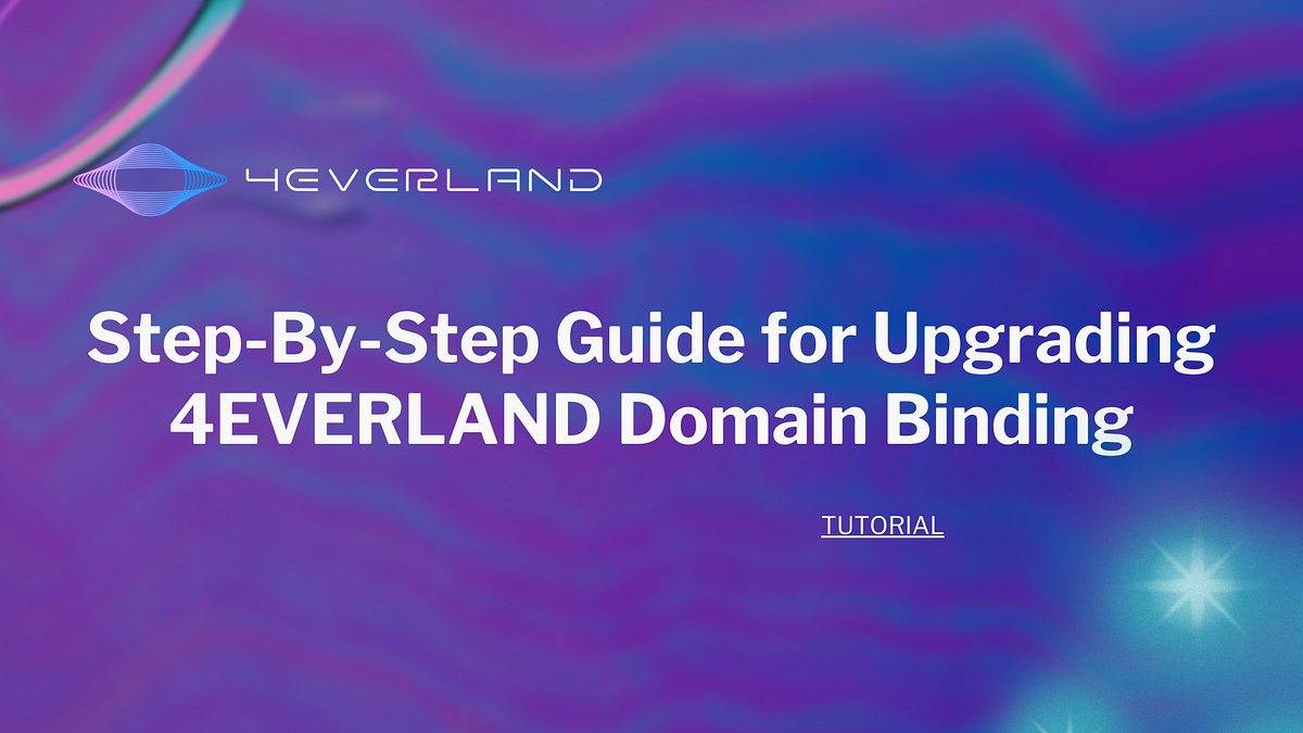 Step-By-Step Guide for Upgrading 4EVERLAND Domain Binding | by 4EVERLAND | 4EVERLAND | Medium