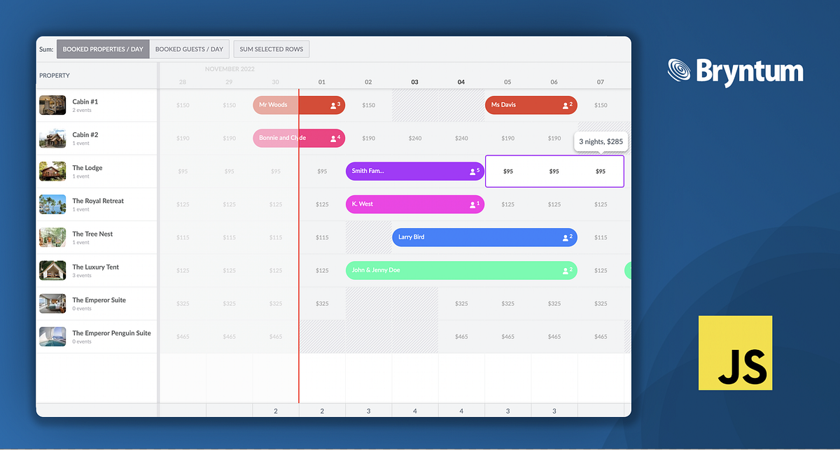 Creating a property management scheduler with Bryntum using vanilla ...