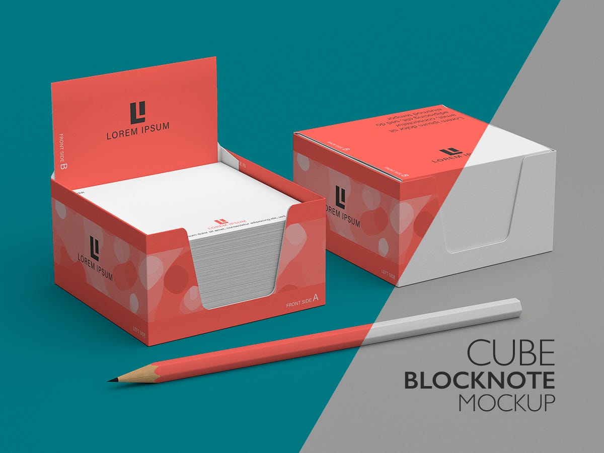 Cube Block Note Mock-Up. “Cube Block Note Mock-Up” helps you… | by ...