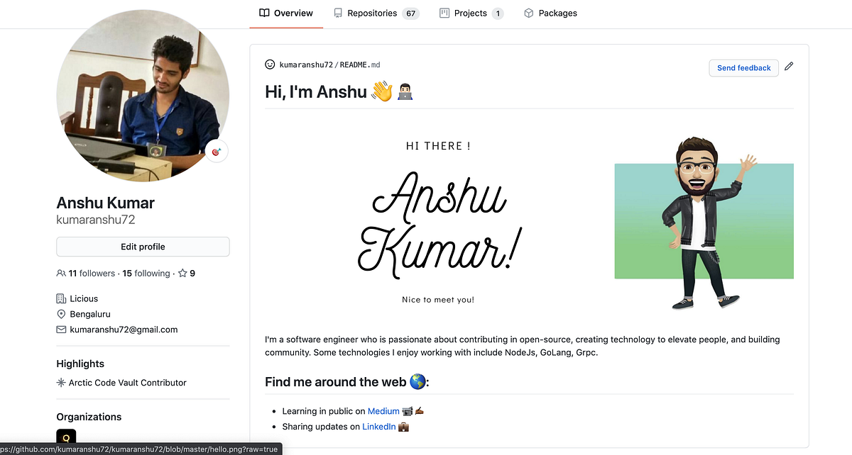 Creating Github Profile Readme.md | by Anshu Kumar | Medium