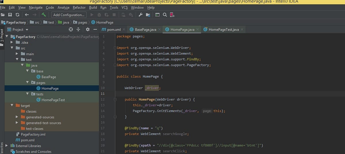 Page Object Model using Page Factory | Medium