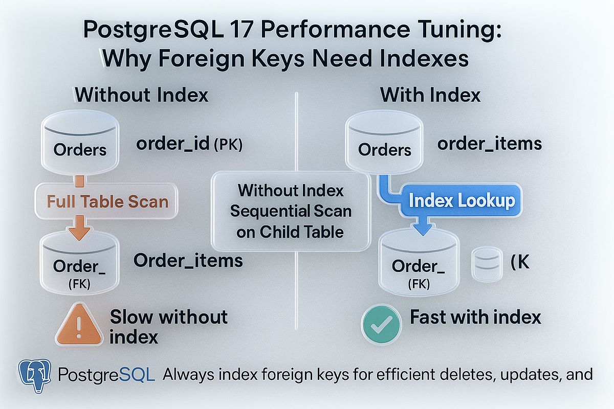 16 -PostgreSQL 17 Performance Tuning: Why Foreign Keys Need Indexes | by Jeyaram Ayyalusamy ...