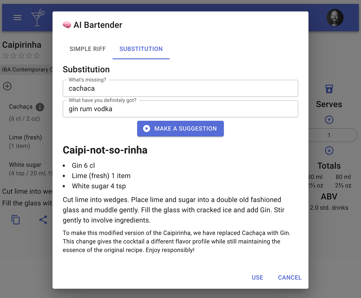 Your bartender is an AI: integrating Chat GPT with a mixology app | by ...