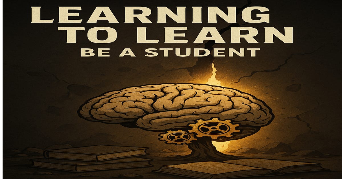 Learning to Learn — Be a Student. Because real growth begins when we ...