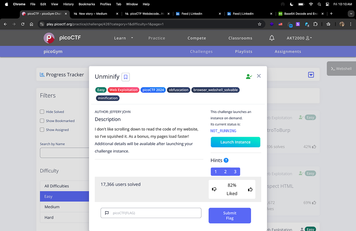 picoCTF Challenge 2 : Unminify - Ankit Tiwari - Medium