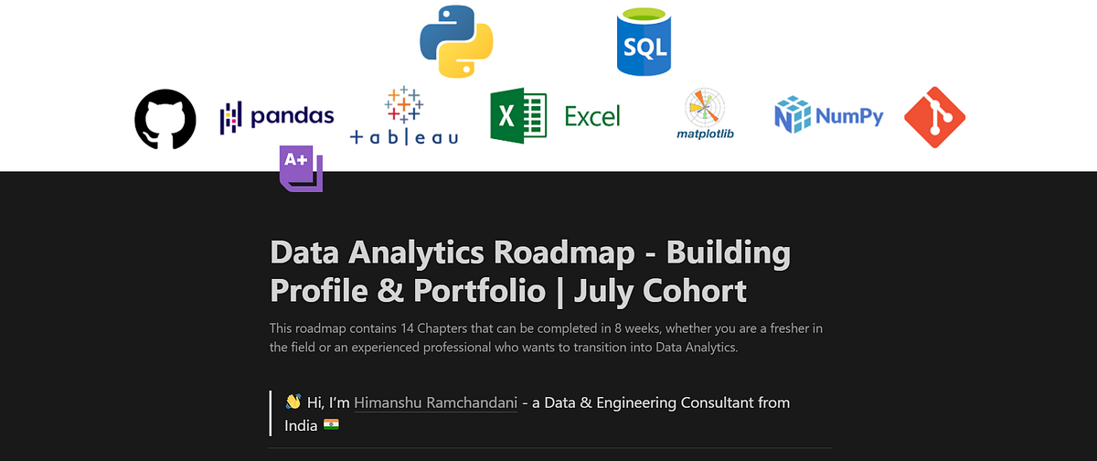 Data Analytics Roadmap — Building Profile & Portfolio | July Cohort ...