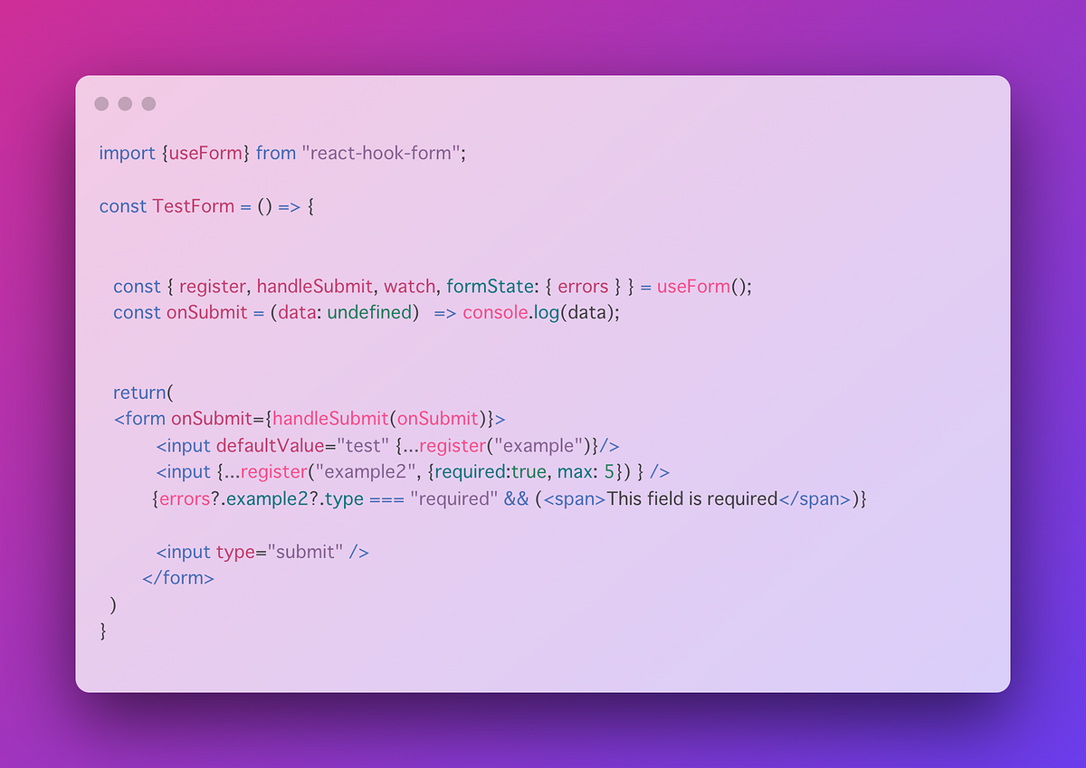 How to develop a form with React-hook-form. | by Etou Souhei | Medium