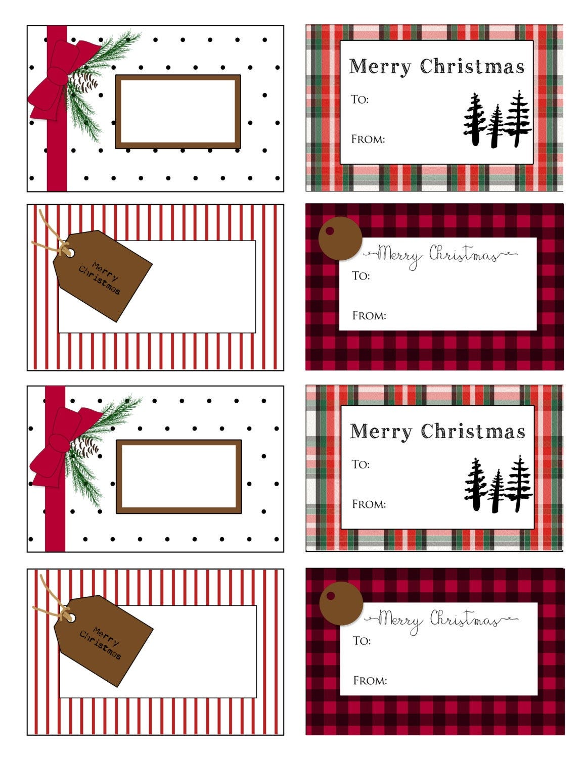 SALE!! Printable Christmas gift tag pdf file an INSTANT DOWNLOAD | by ...