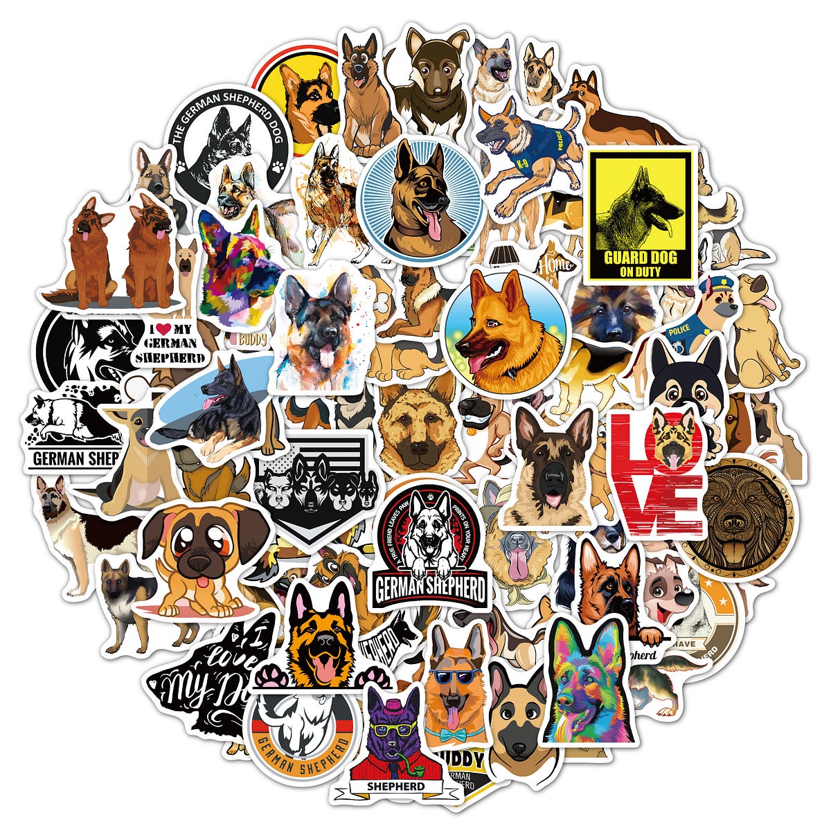 German Shepherd Stickers - rousrie - Medium