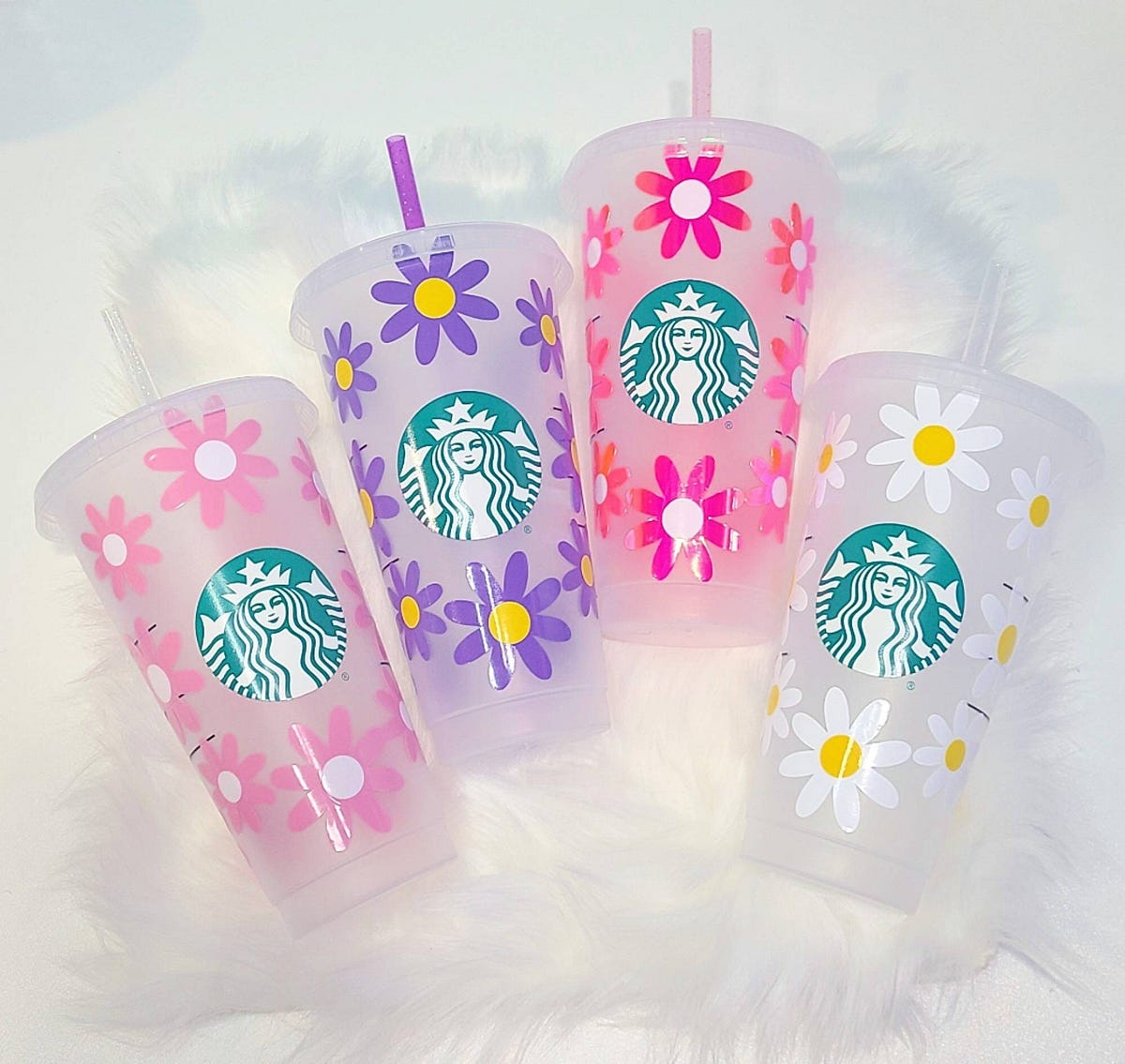 Personalized Daisy Starbucks Cup | Daisy Tumbler | Flower Cold Cup ...