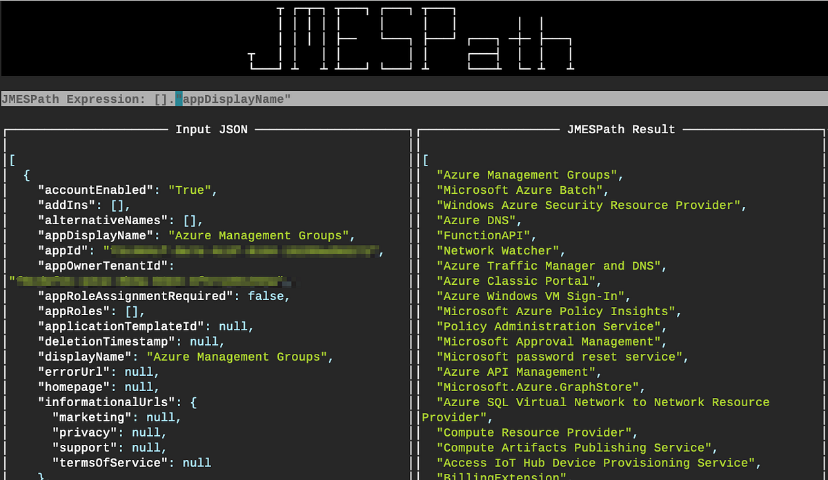 Azure CLI tip: Work interactively with JMES queries | by Sahil Malik ...