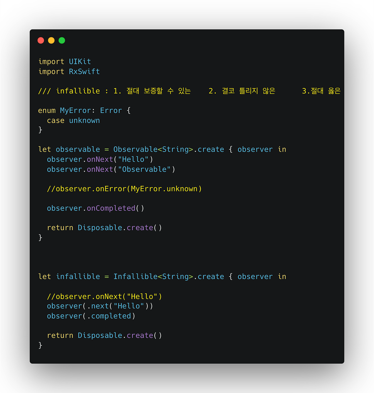 RxSwift (2) infallible, Disposable, Operator - Dave - Medium