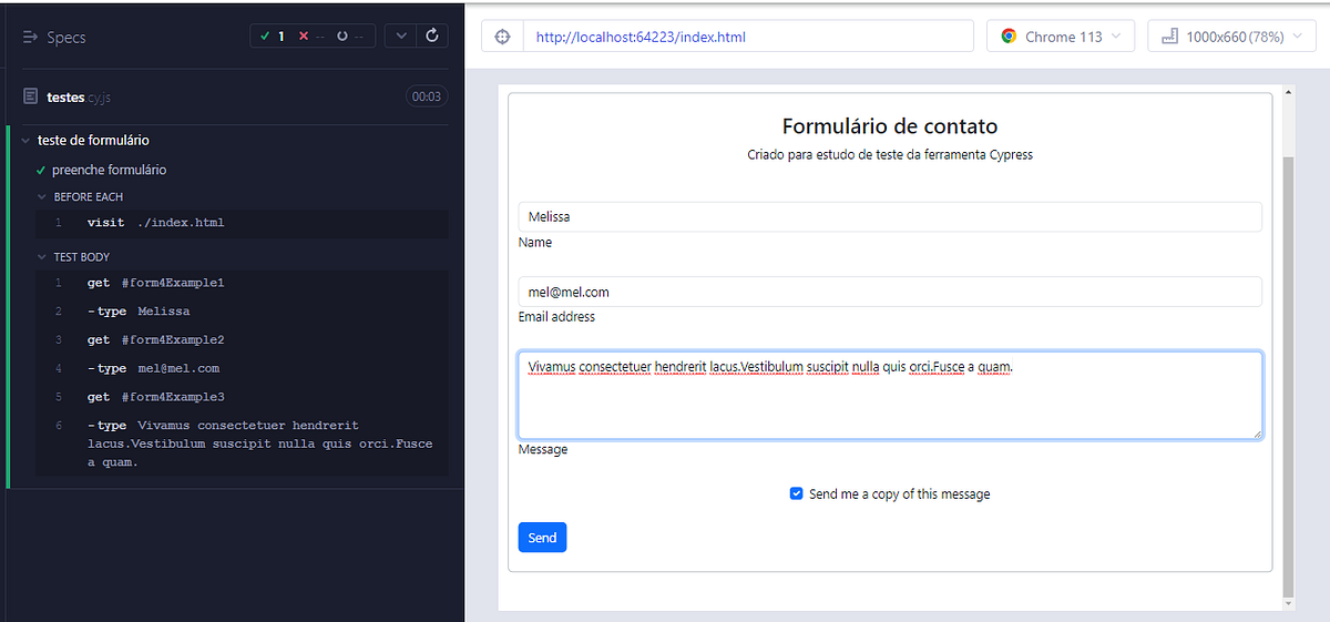 Preenchendo formulário com Cypress | by Melissafilgueira | Medium