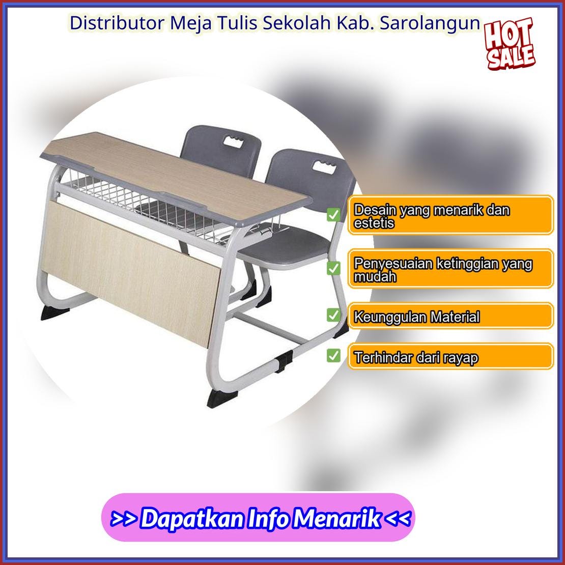 Distributor Meja Tulis Sekolah Kab Sarolangun - Sekolahmejabelajar - Medium
