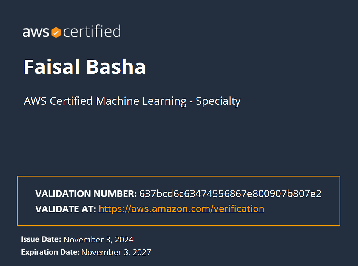 How I Cracked the AWS Machine Learning Specialty Certification | by Faisal Bin Basha | Apr, 2025 ...