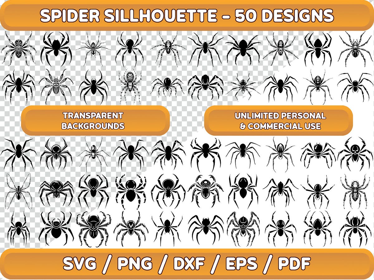 Spider svg Bundle, Silhouette Spider Bundle, Halloween Spider png ...