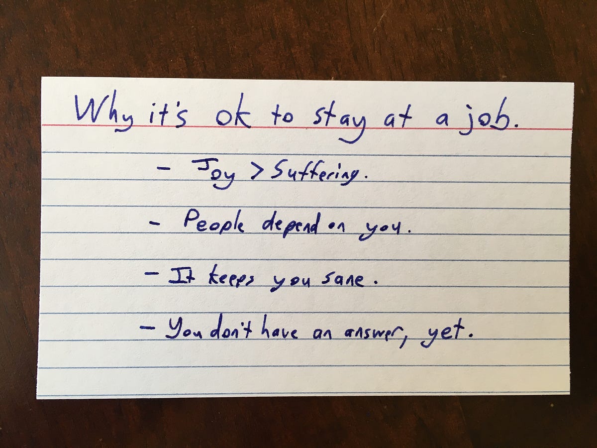 Reasons It’s Ok to Stay at Your Awful Job | by Evan Edward Dumas | Medium