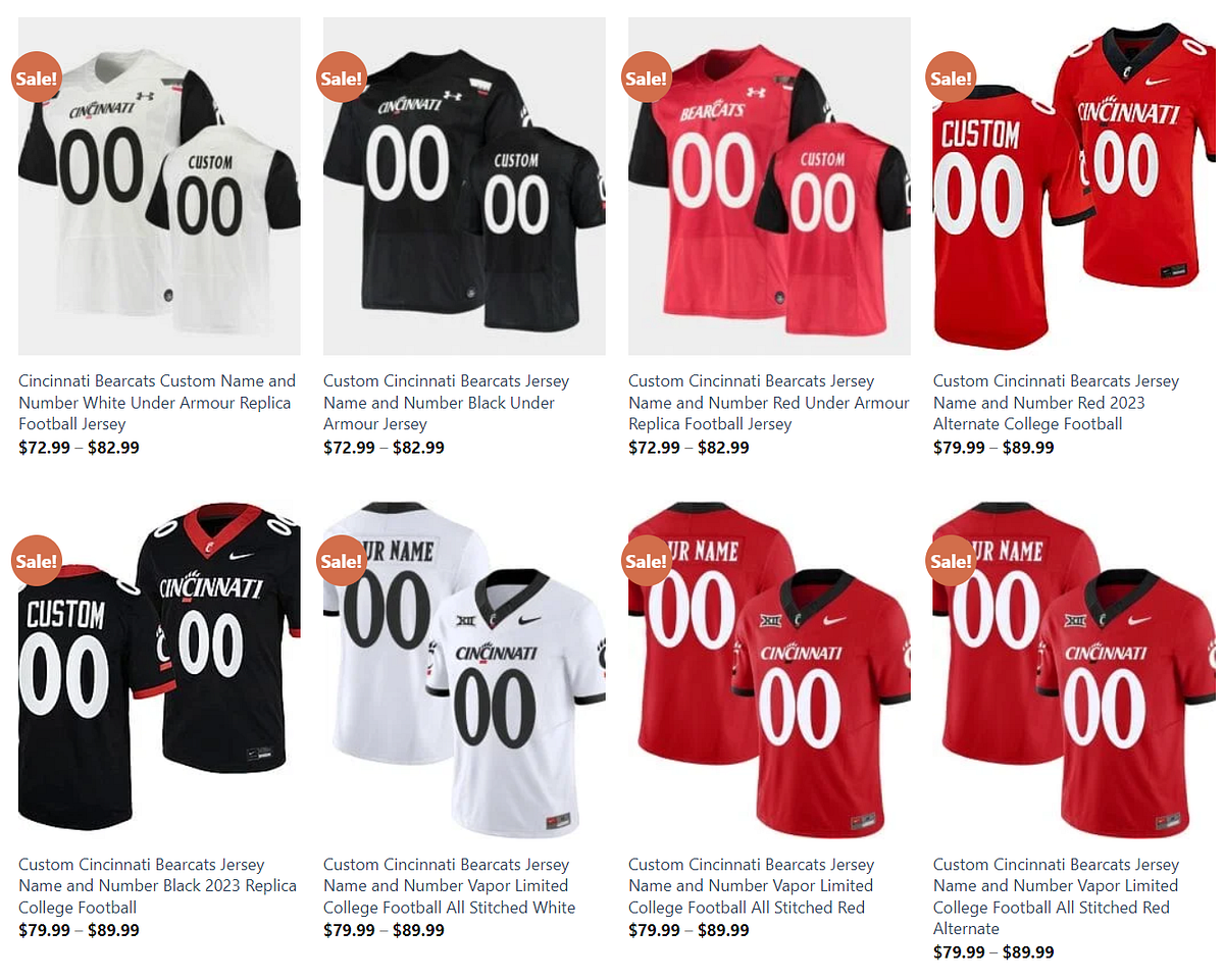 Create Your Own Game Day Look with a Custom Cincinnati Bearcats Jersey ...