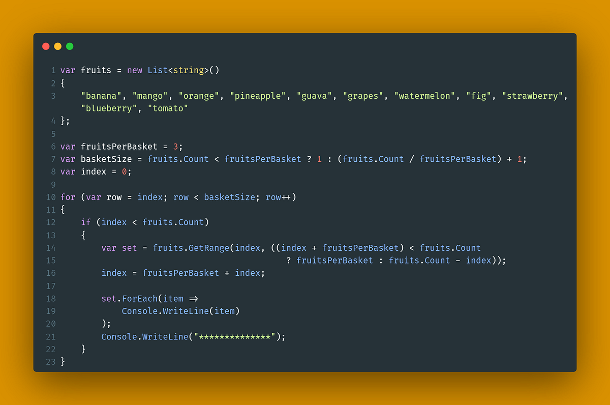 LINQ: .GetRange(). For today’s Byte-Size Code entry, I… | by Full-Snack Dev | Medium