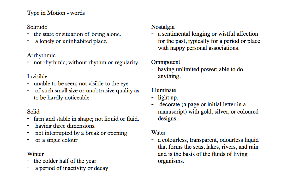 Type in Motion — Exercise 01 process | by Riley MacIntosh | Medium