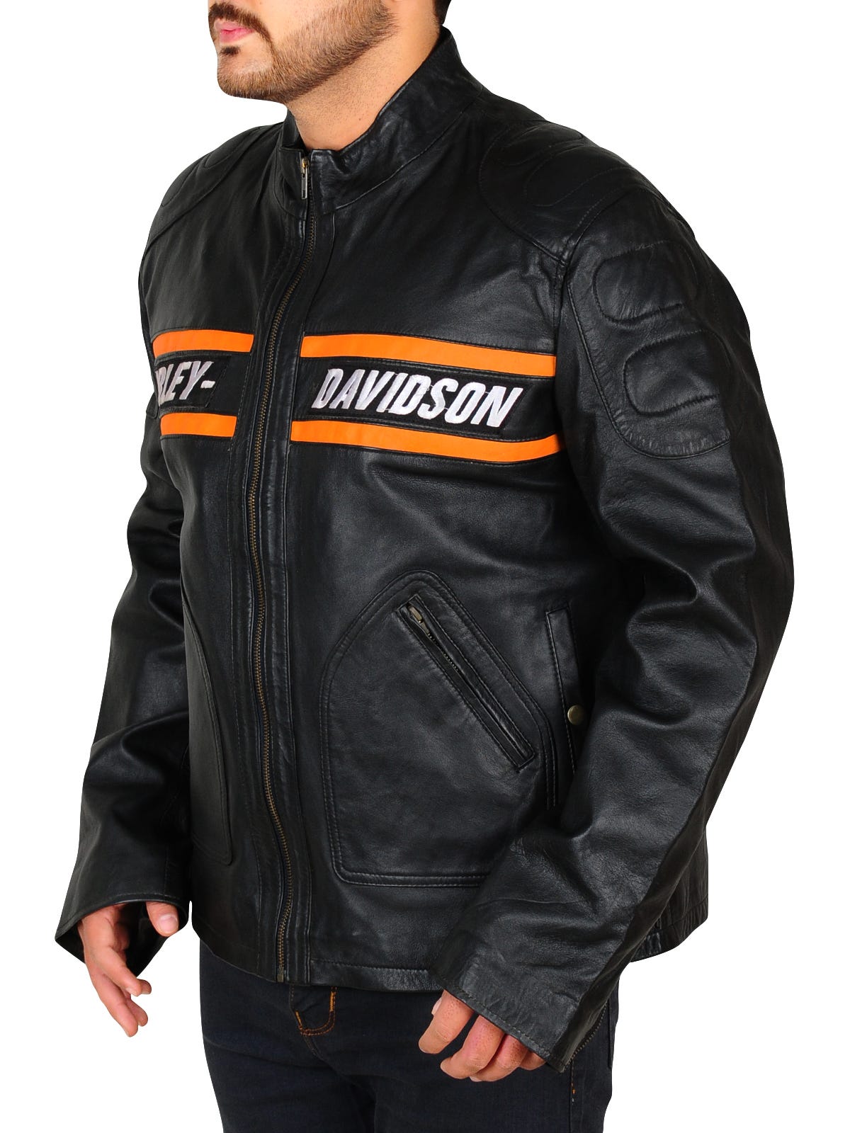 WWE Bill Goldberg Harley Davidson Biker Black Motorcycle Real Leather ...