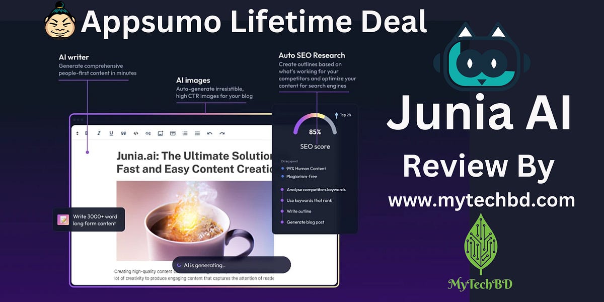 Junia AI: Generate High Ranking Content in a Minute only $69 | by Badsha Alomgir | Medium