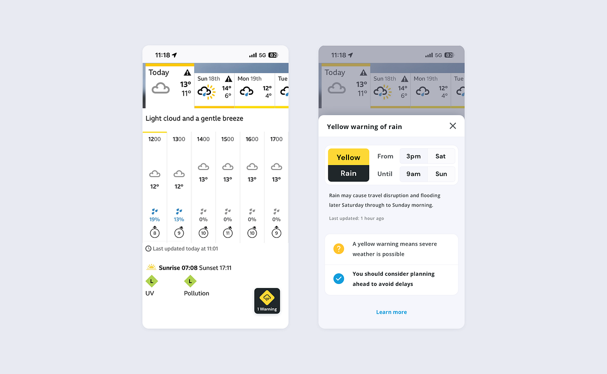 Redesigning BBC weather warnings. I’m back with another weekend project ...