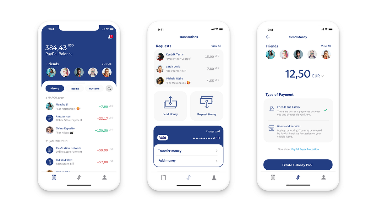 Paypal unsolicited redesign – a UX case study | by Carolina Niglio | UX Collective