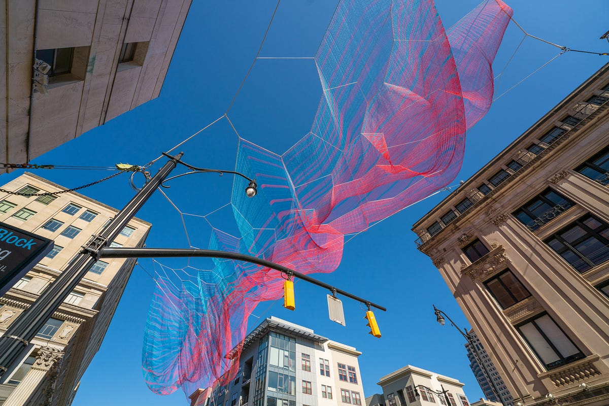 Newsroom: Janet Echelman’s “Current” will undergo seasonal de-installation | by Columbus Museum ...