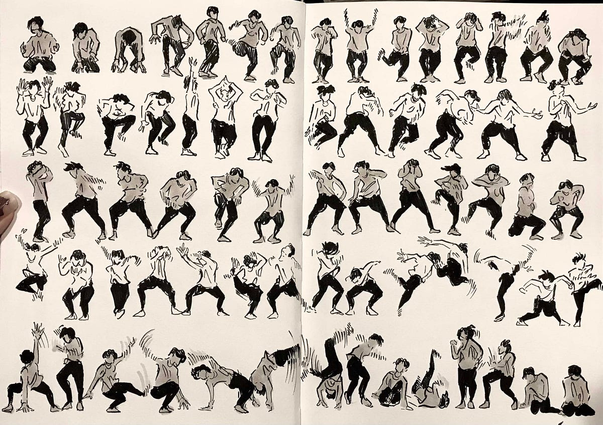 Gestural Drawings. In the beginning, we practiced the… | by Shannon Lin ...