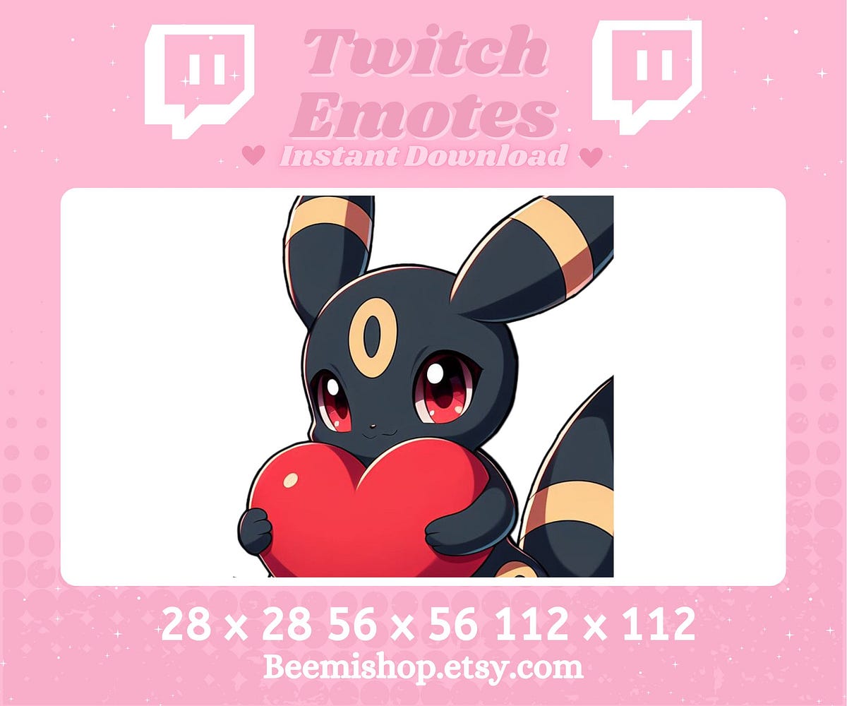 Twitch Discord Emote Umbreon Pokemon Cute Emotes Love Heart Youtube ...