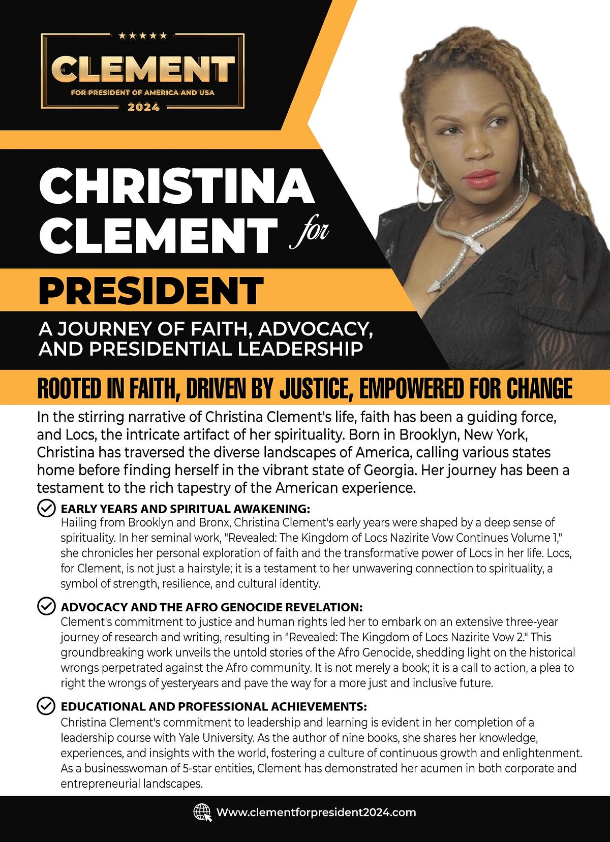 Christina Clement Announces Candidacy for President of the United ...