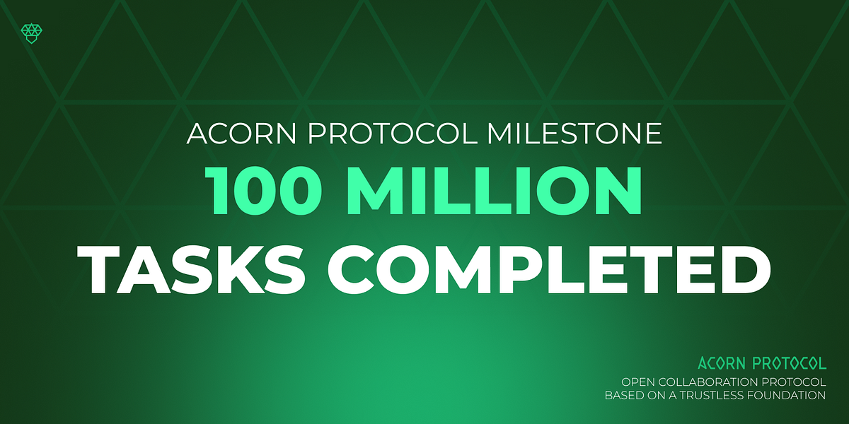 Acorn Protocol Milestone: 100 Million Tasks Completed | by maro | Maro ...
