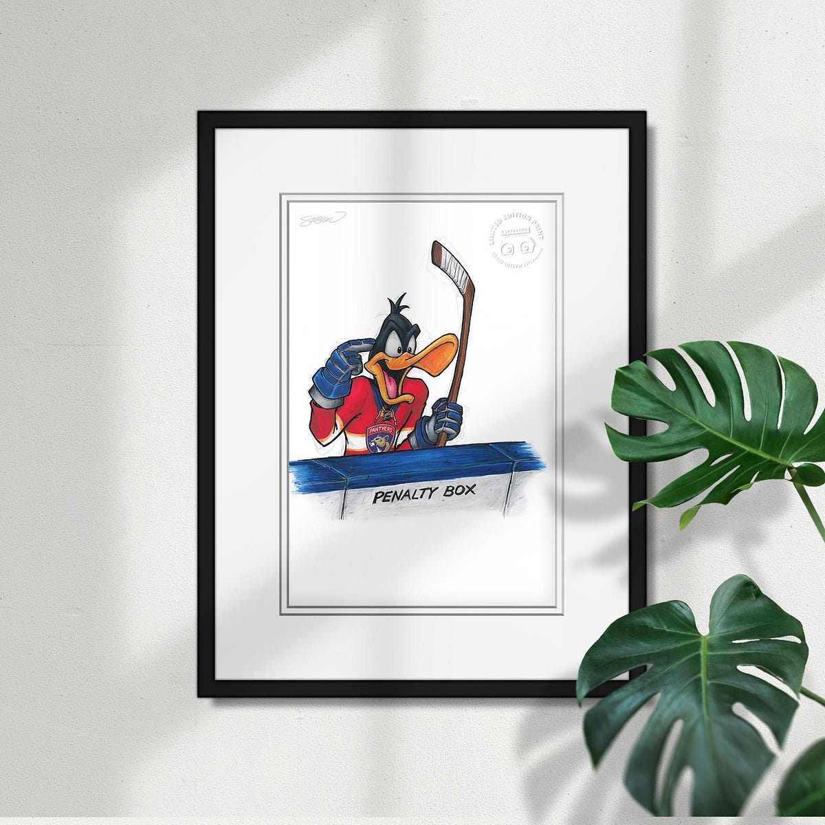 Daffy Duck Florida Panthers Sketch Print — NHL and Looney Tunes ...