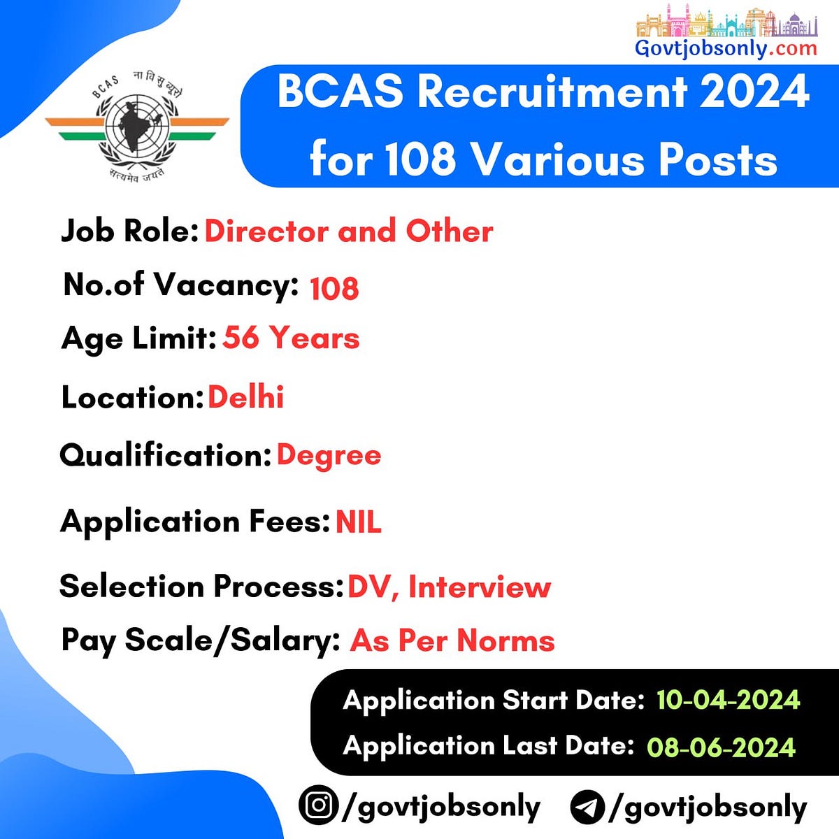 BCAS Recruitment 2024: Apply for 108 Various Posts Now - Govt Jobs Only - Medium