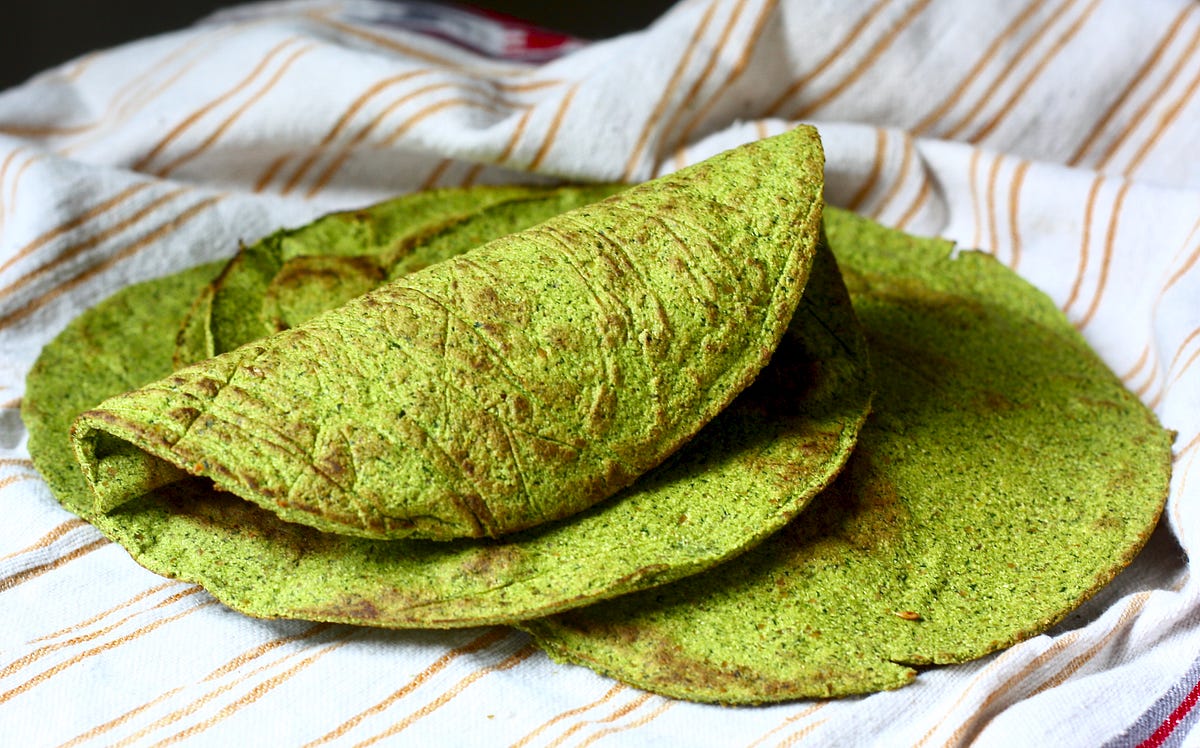 Spinach Tortilla / Roti / Wrap / Flatbread | by Rachel Lett | Span | Medium