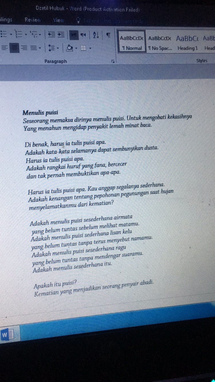 Menulis Puisi. : seseorang | by Tajul Mafachir | Medium