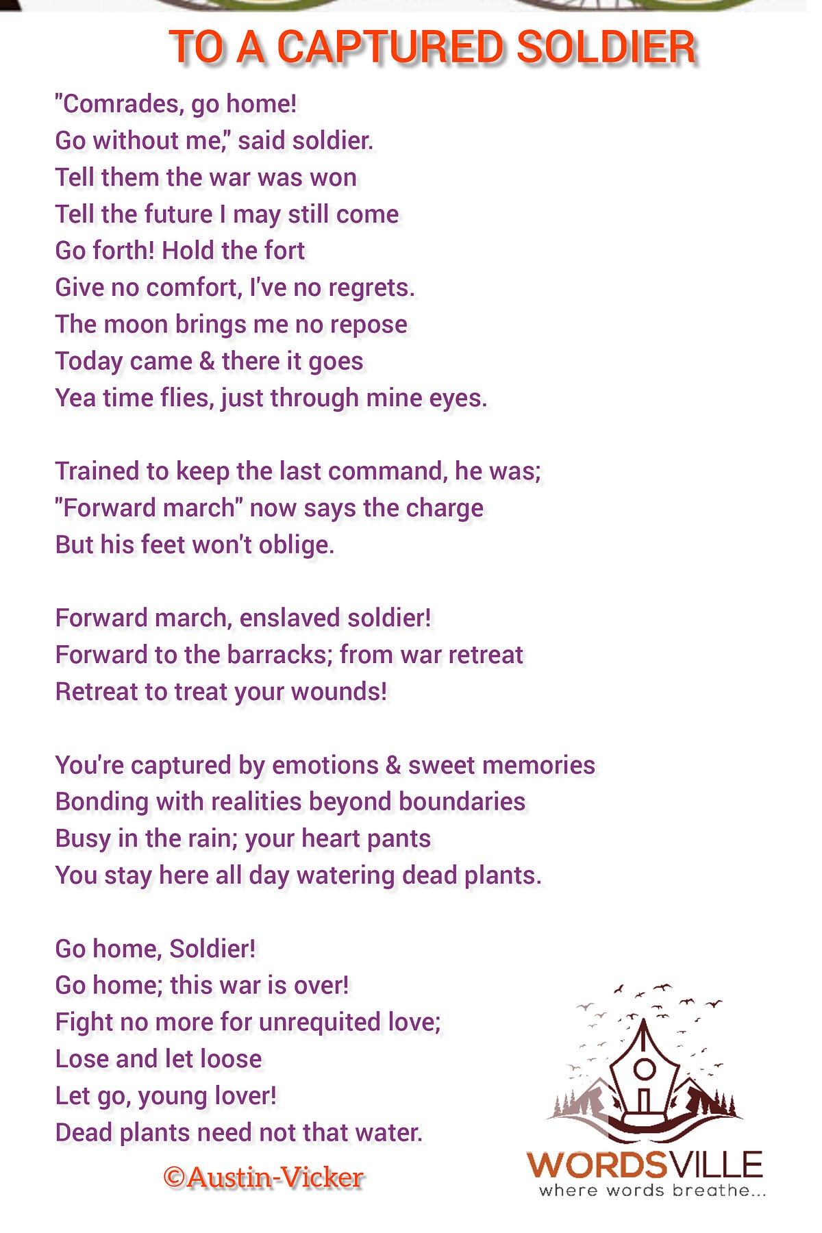 TO A CAPTURED SOLDIER (For one struggling to let go after a heartbreak ...