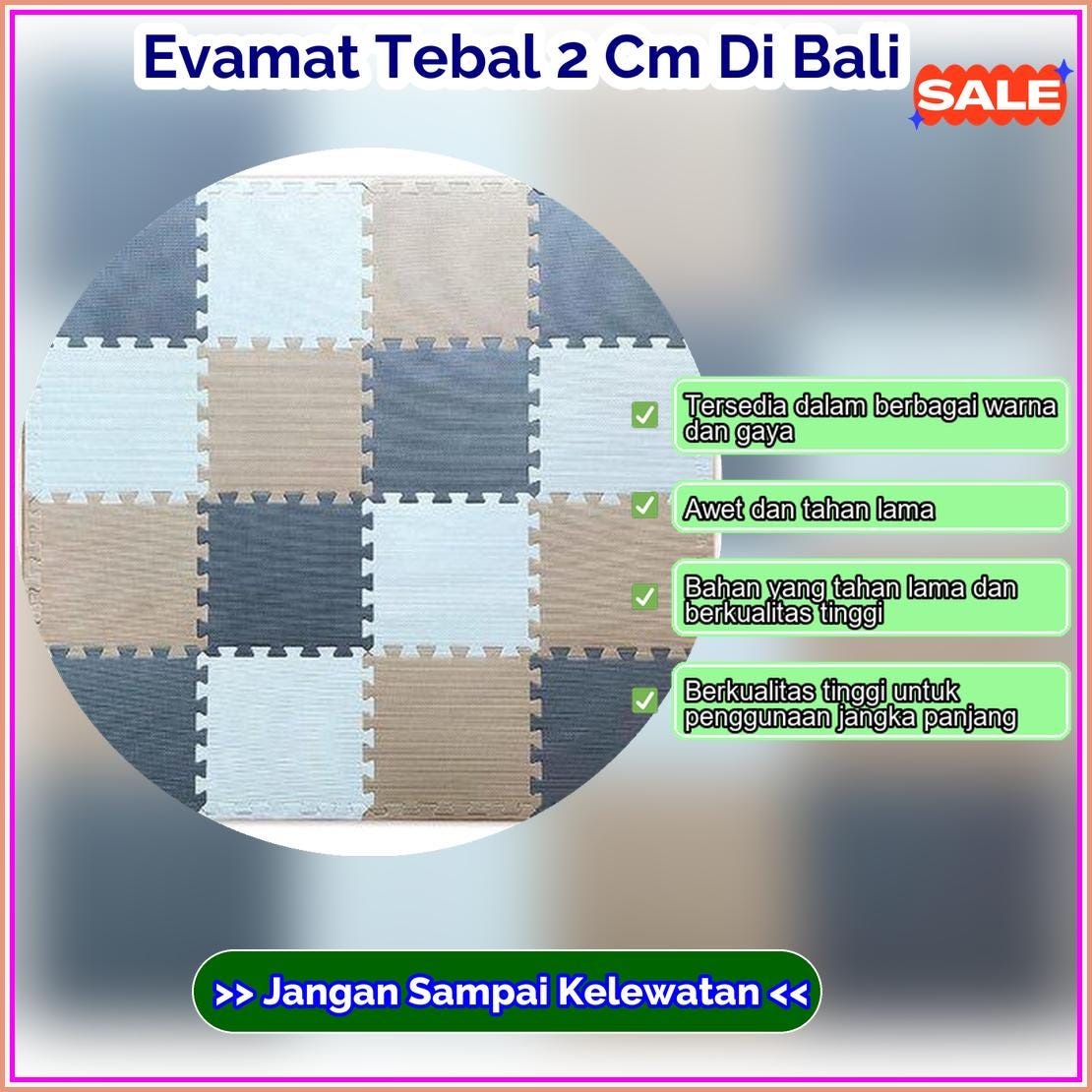 Evamat Tebal 2 Cm Di Bali - Matras Pabrik - Medium