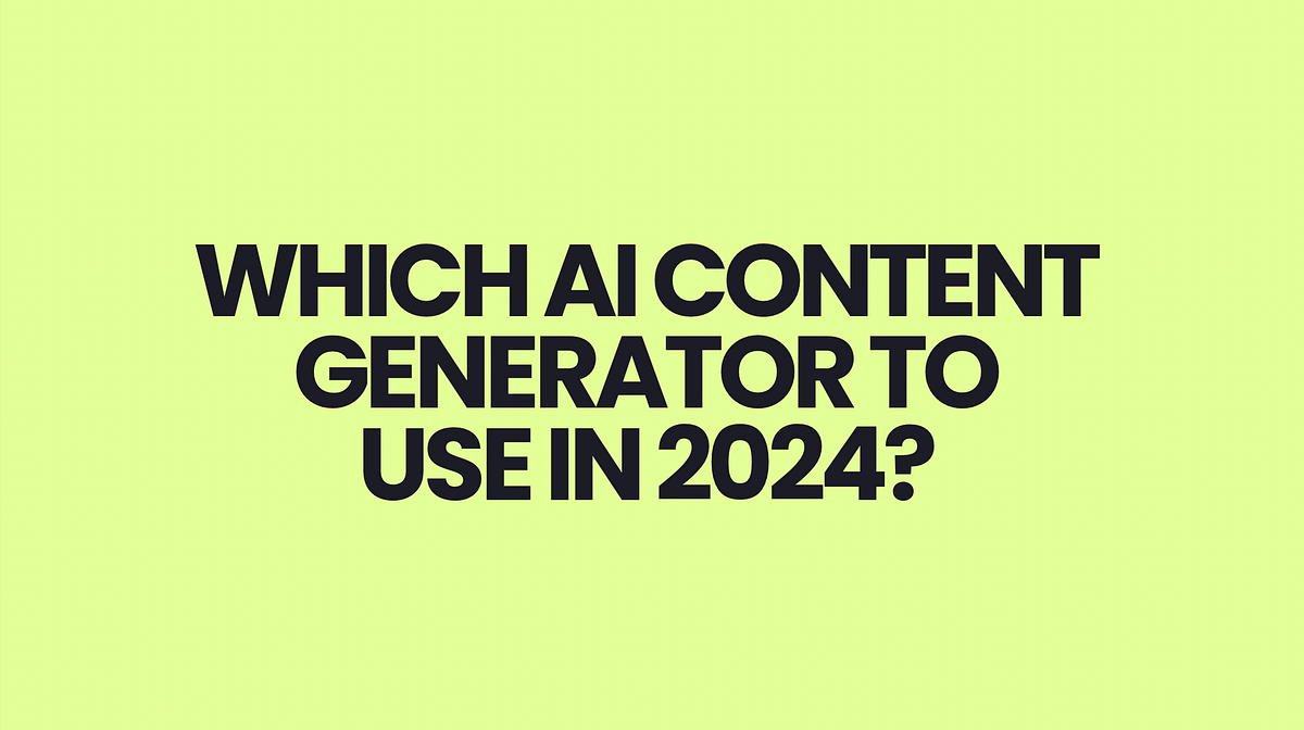 Which AI content generator to use in 2024? Scalenut, Neuronwriter ... Which AI content generator to use in 2024? Scalenut, Neuronwriter ...