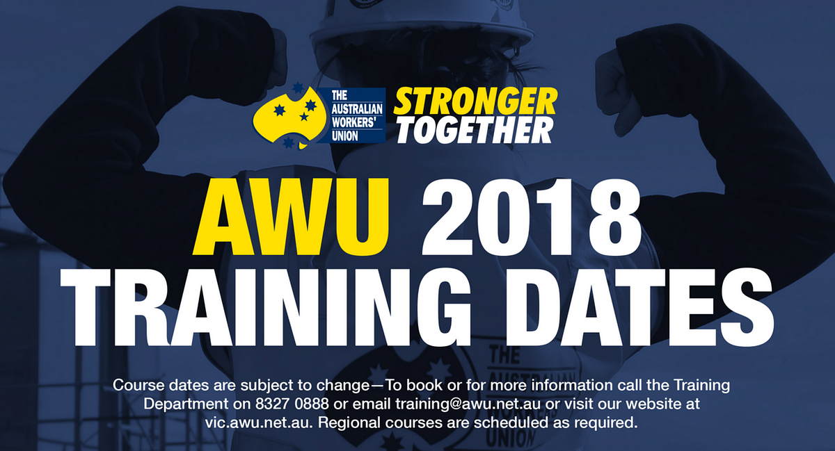 2018 AWU Training Dates. Make sure you are registered for some… | by ...
