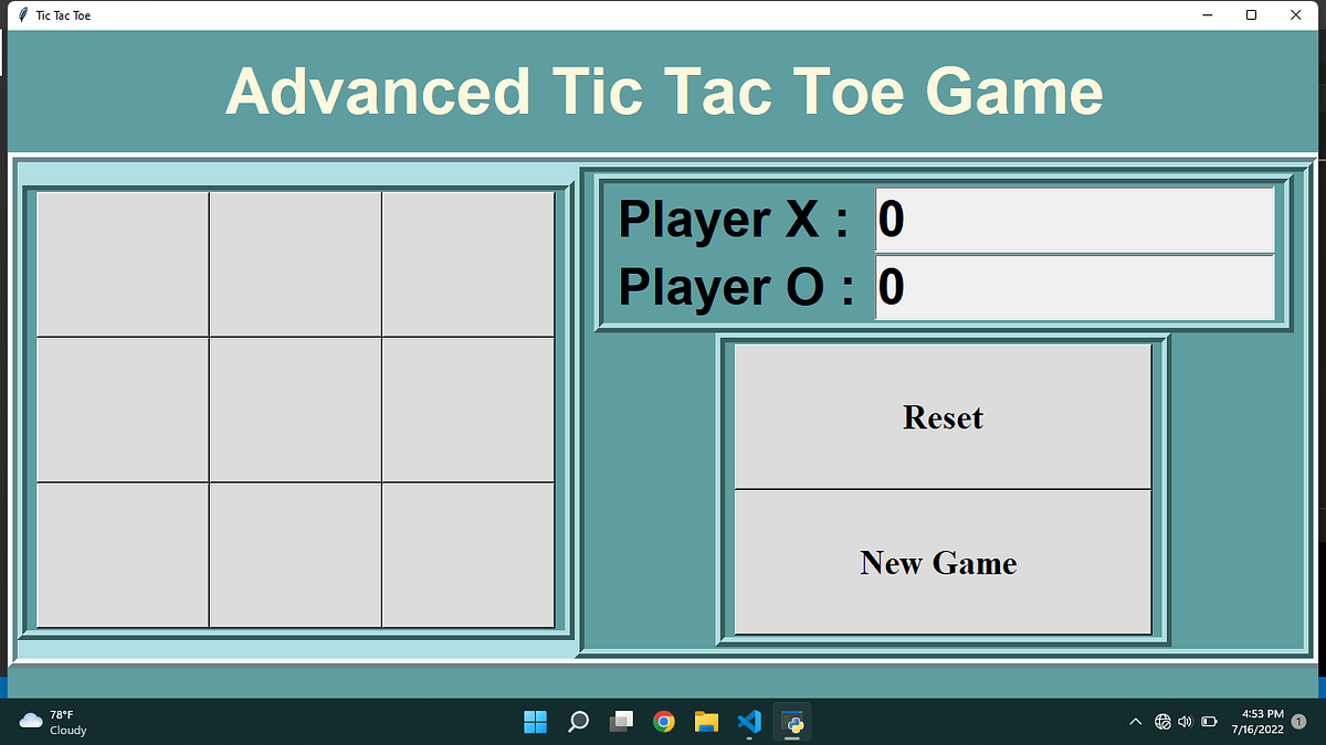 Tic-Tac-Toe-Python-GUI. Tic-tac-toe (American English), noughts… | by Azeemuddin Shaik | Medium